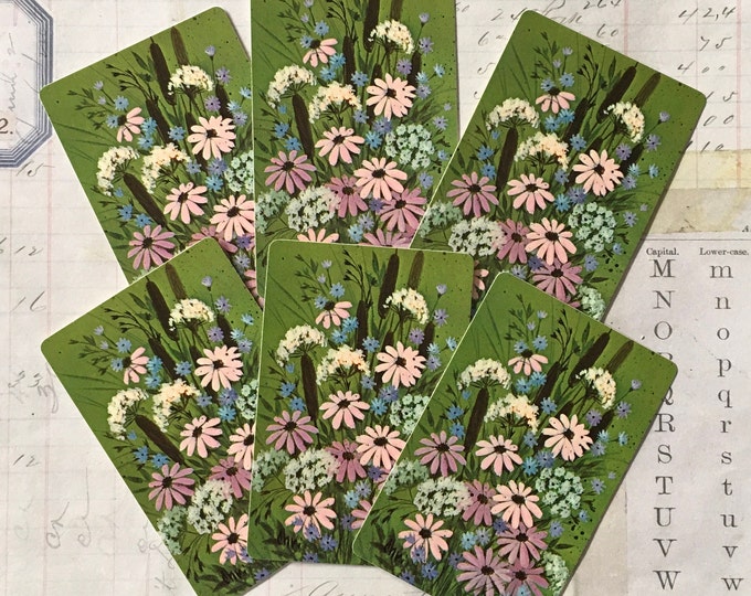 Mod Cards / 6 Vintage Single Swap Cards MOD Floral Daisy Design ...