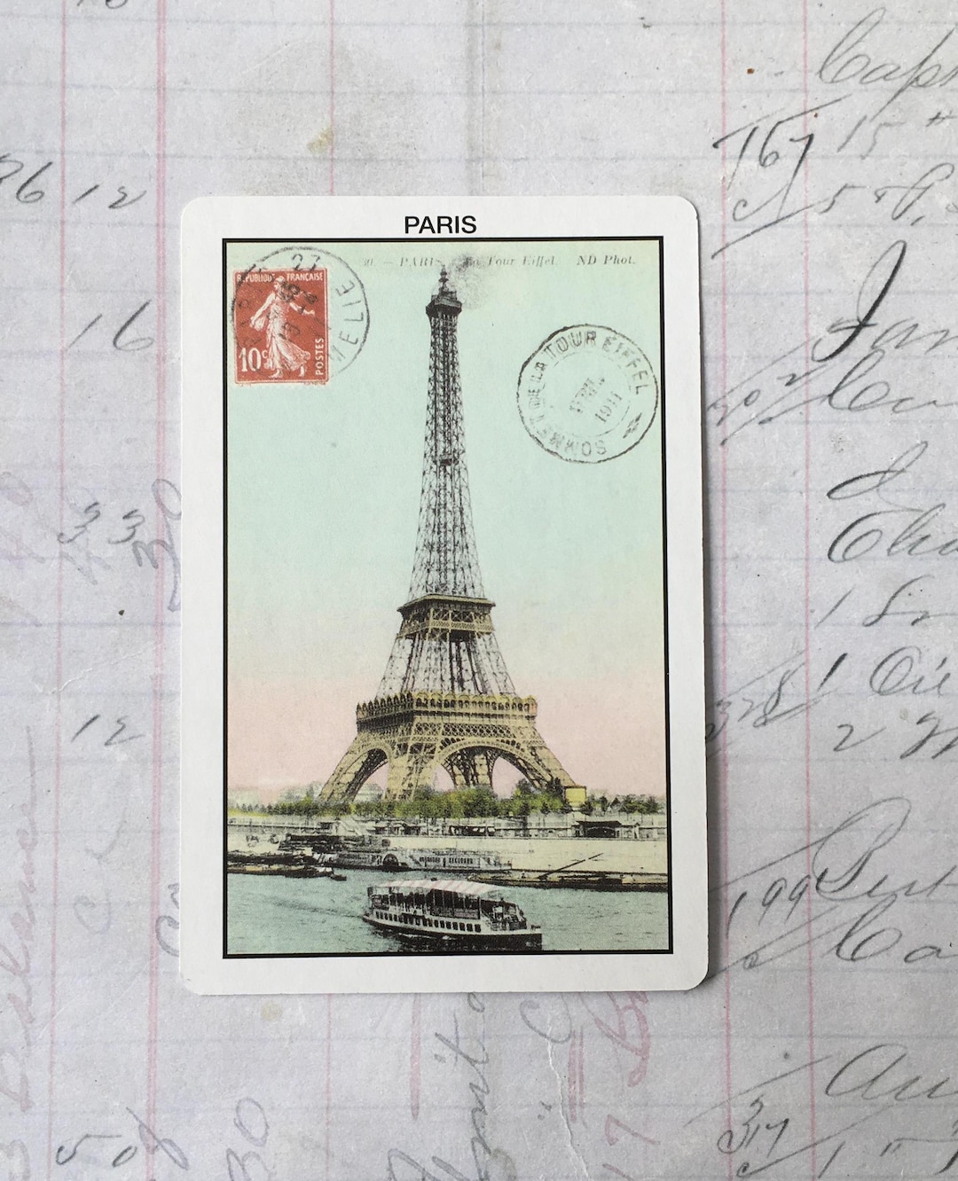 Paris Card / 1 Vintage PARIS Playing Card Eiffel Tower — Great for ...