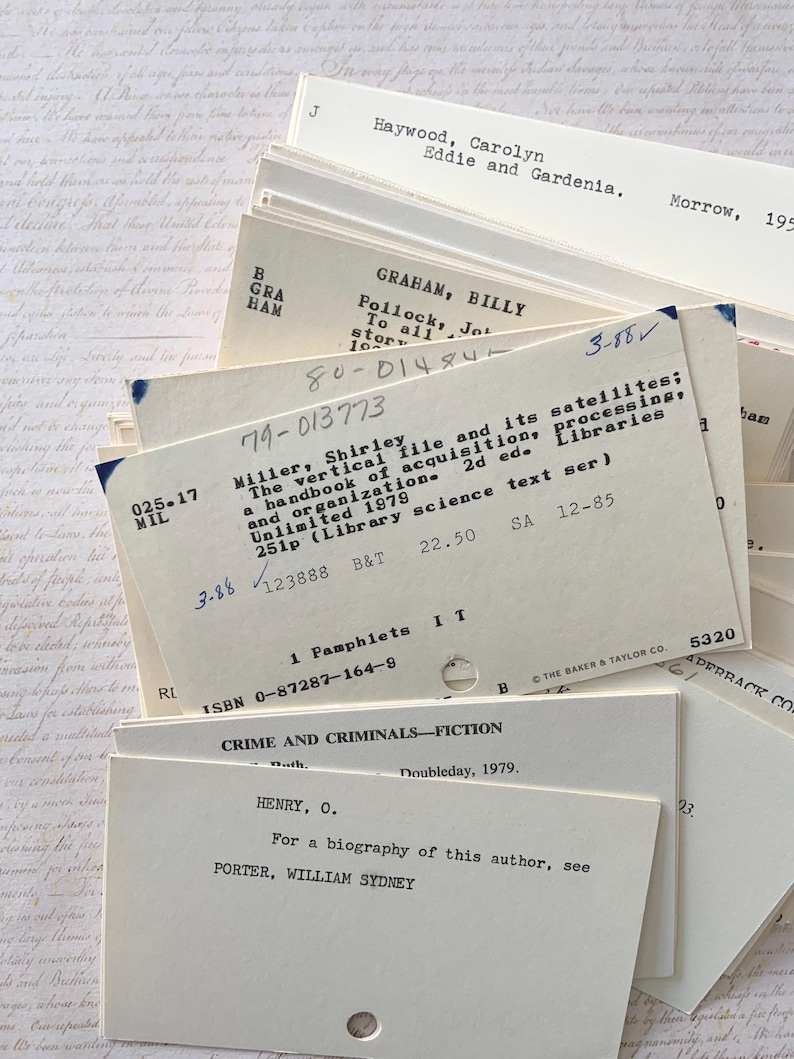 Library Cards / 25 Vintage Library Catalog Cards -- Great for Weddings ...