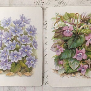 Floral Cards / 2 Vintage Floral Playing Cards Pink & Purple --great for ...