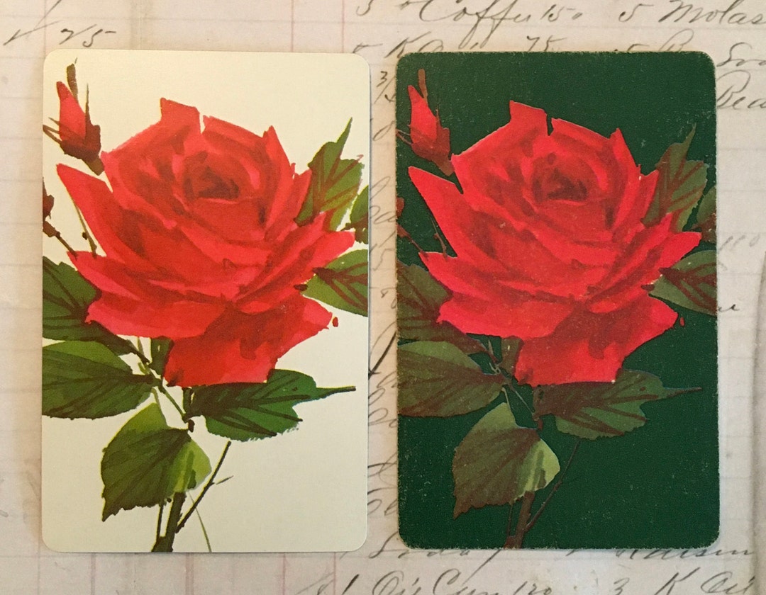 Swap Cards Roses / 2 Vintage Roses Floral Playing Cards Great for Mixed ...
