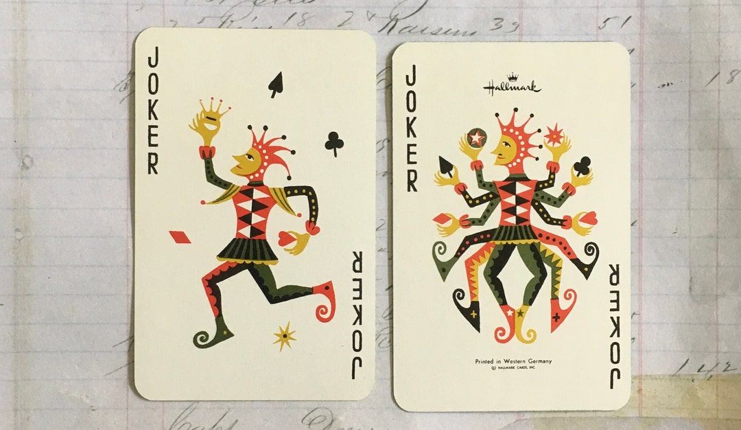 JOKER CARDS / 2 Vintage Playing Cards JOKERS Bridge Size Paris Fronts ...