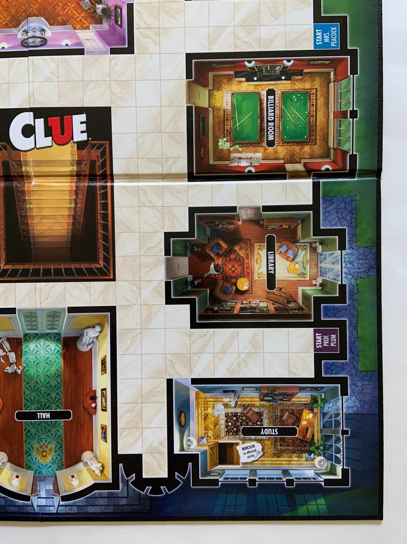 Clue Game Board / 1 Vintage Clue Secrets Game Board 2015 -- Great for ...