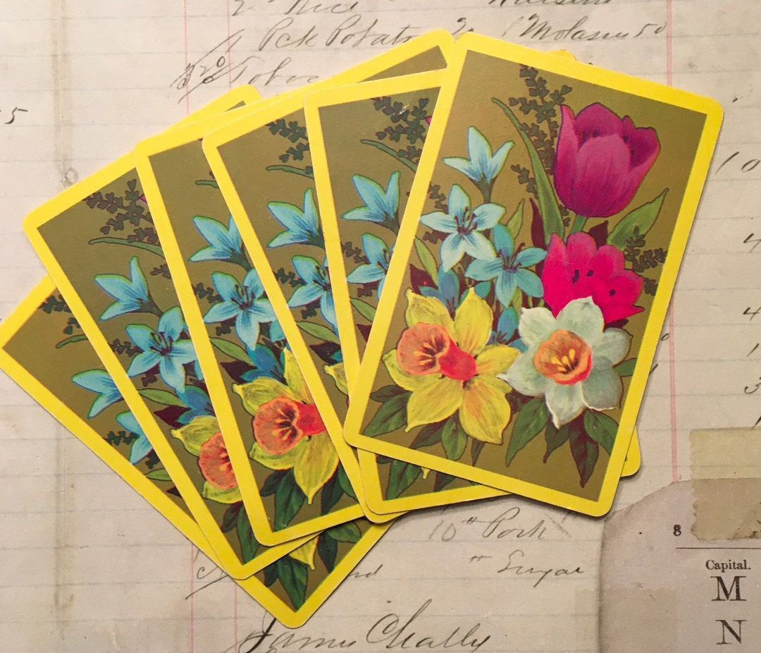 Swap Cards / 6 Vintage Single Flower Swap Cards Tulips - Etsy