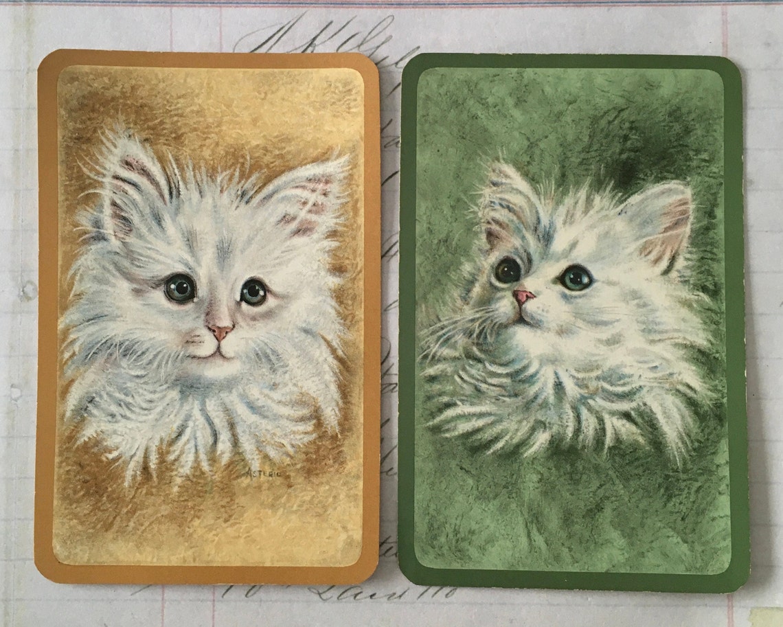 Cat Swap Cards / 2 Vintage Retro CAT Playing Cards Great for - Etsy