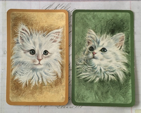 Cat Swap Cards / 2 Vintage Retro CAT Playing Cards Great for - Etsy