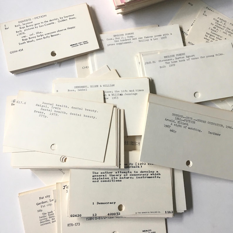 Library Cards / 25 Vintage Library Catalog Cards -- Great for Weddings ...