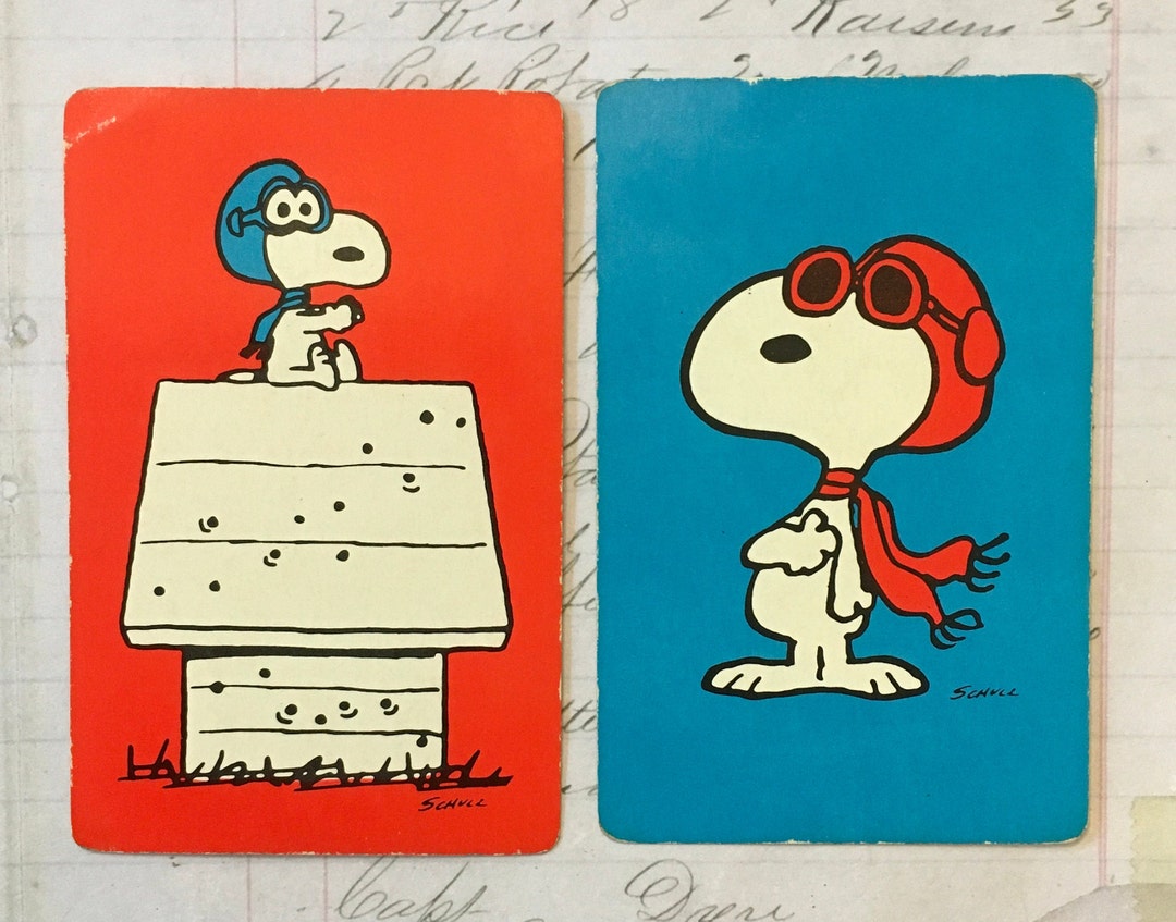 Peanuts Swap Cards / 2 Vintage Snoopy ACE Swap Cards Great for - Etsy