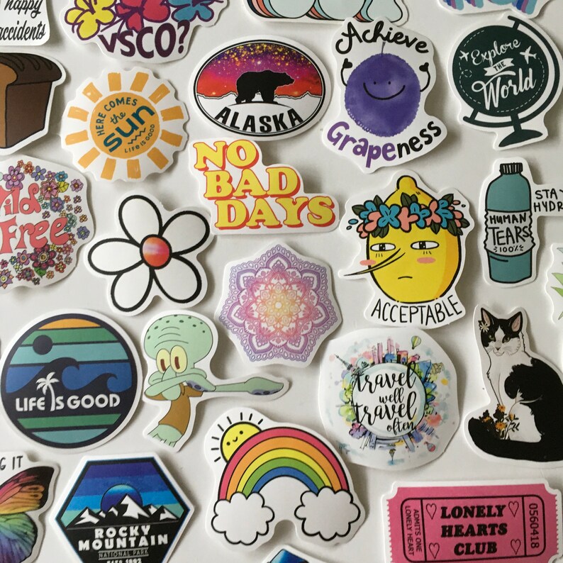 STICKERS / 50 Hydro Flask Stickers VSCO Girl for Laptop | Etsy