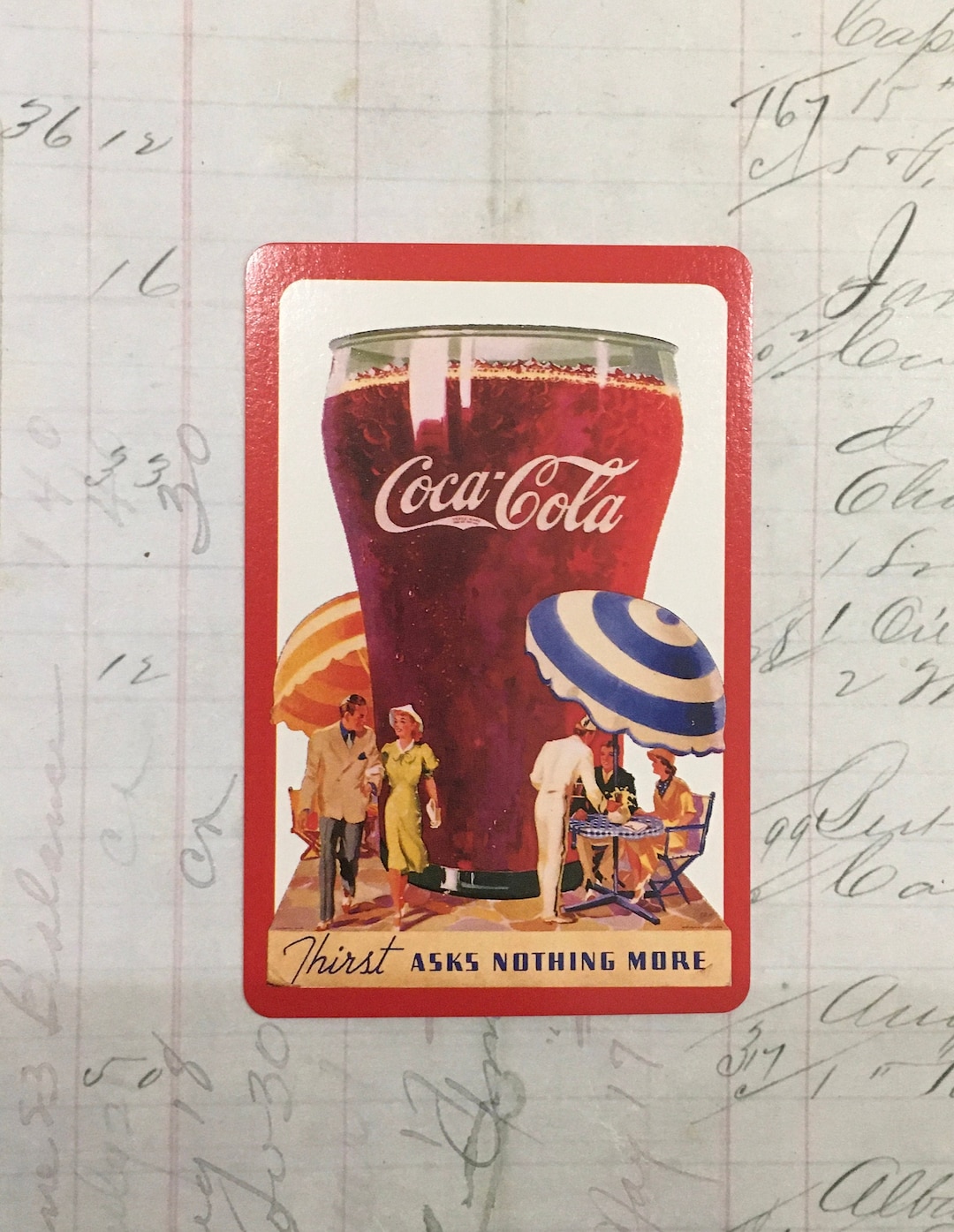 Coca Cola Card / 1 Vintage Playing Card Coca Cola Retro Colors - Etsy
