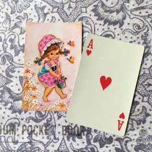 Girl and Boy Cards / 2 Vintage Playing Cards Cute Kids Great for ...