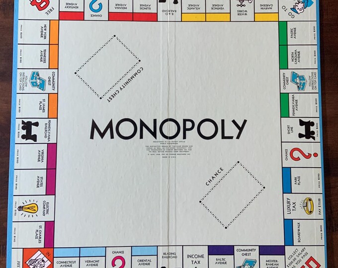 Monopoly Board / Vintage Monopoly Game Board Only -- Great for Crafts ...