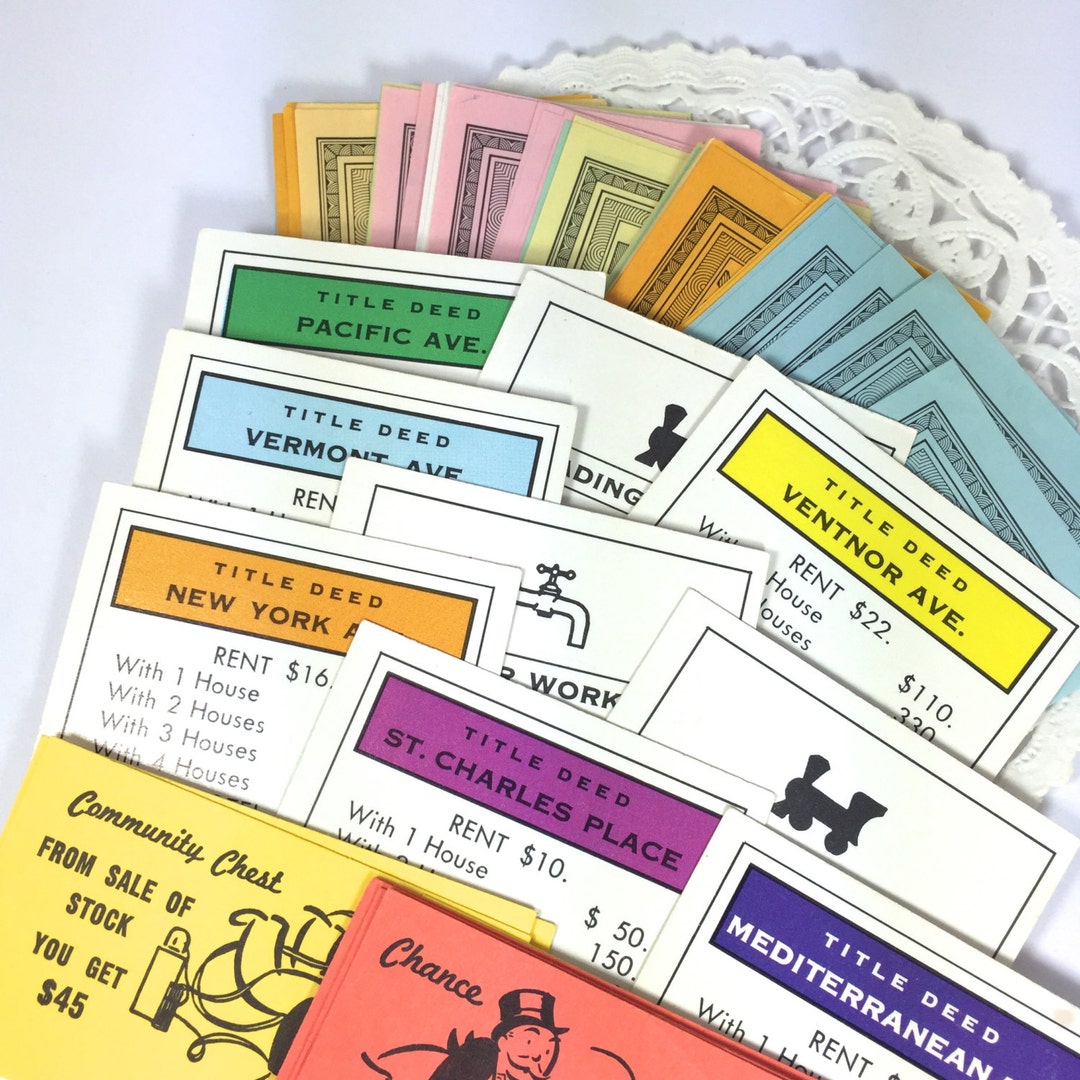 MONOPOLY Pieces / 30 Pcs. Vintage Game Money & Community Chest, Chance ...