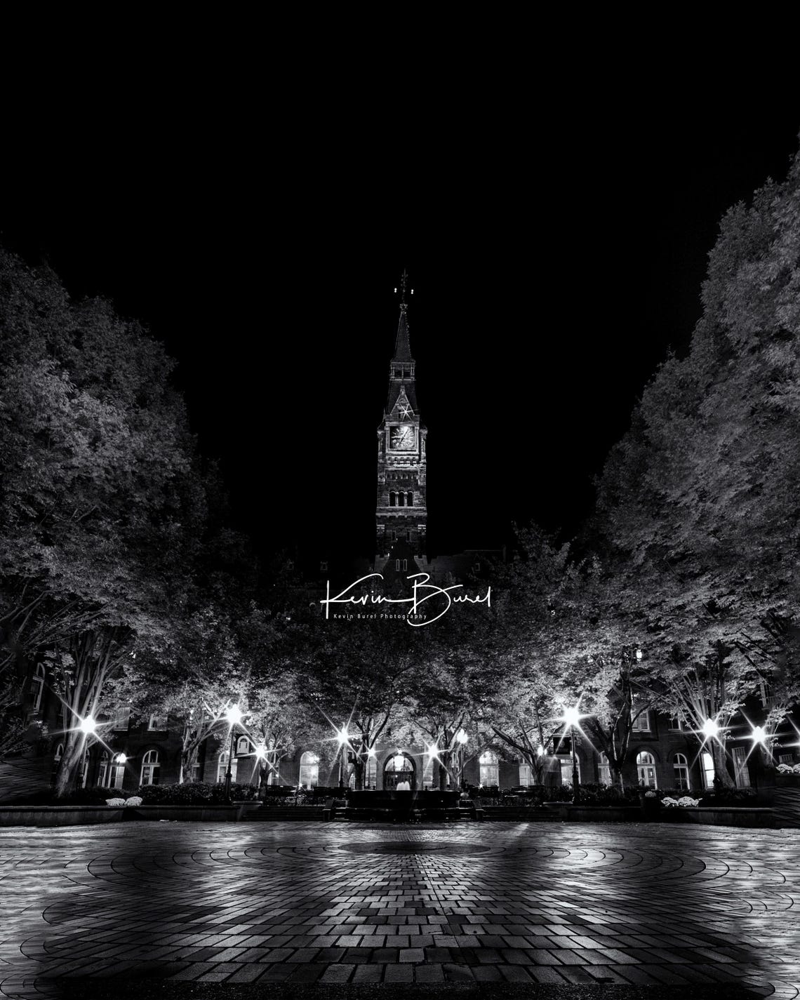 Print of Healy Clock Tower From Dahlgren Chapel, Georgetown University ...