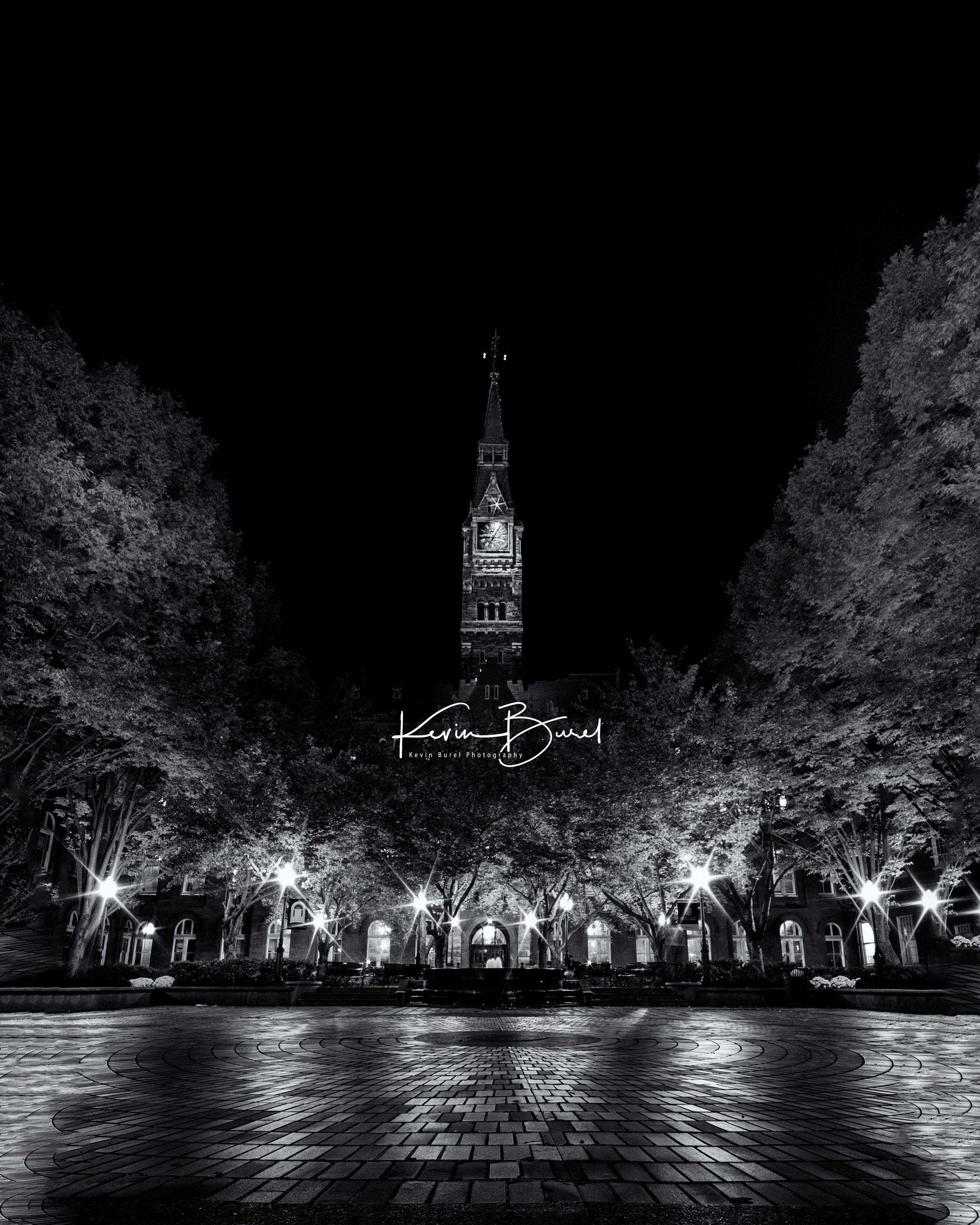 Print of Healy Clock Tower From Dahlgren Chapel, Georgetown University ...
