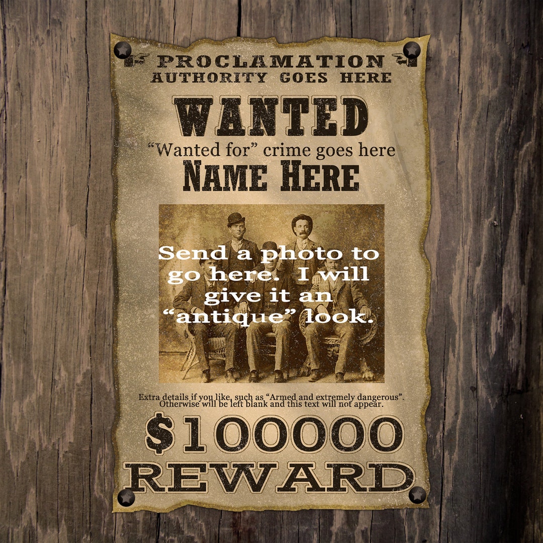 Custom Western Wanted Poster – Personalized Old West Style Wall Art ...