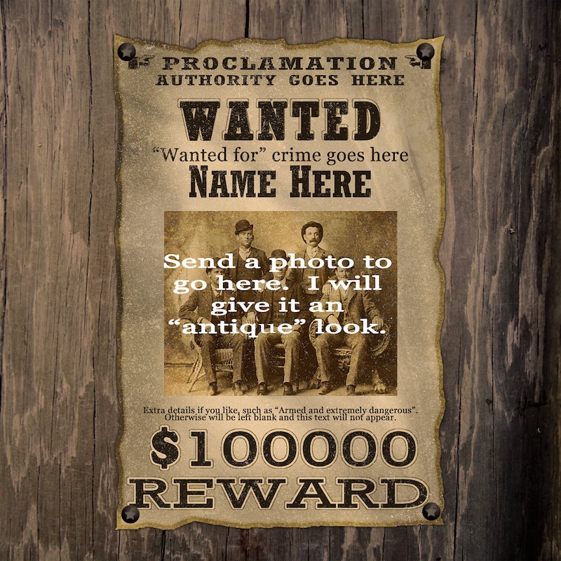 Old West Wanted Posters - Etsy