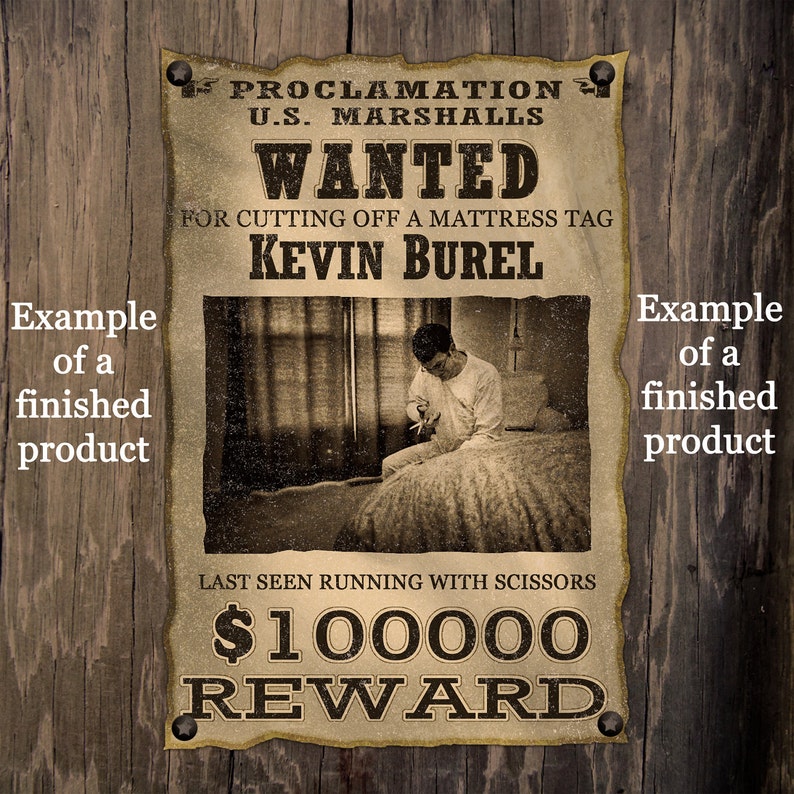 Custom Western Wanted Poster – Personalized Old West Style Wall Art ...