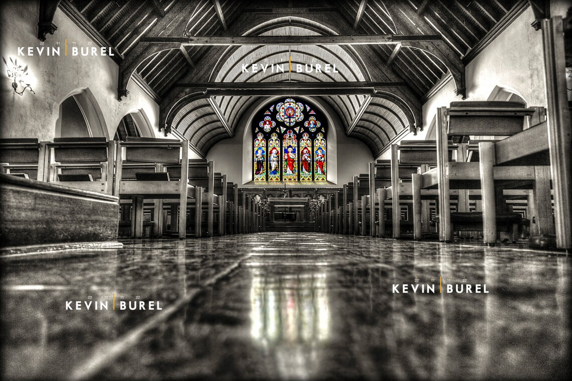 Selective Color Photo of Dahlgren Chapel of the Sacred Heart ...
