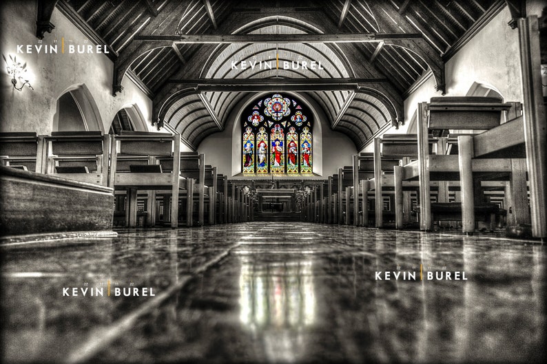 Selective Color Photo of Dahlgren Chapel of the Sacred Heart ...