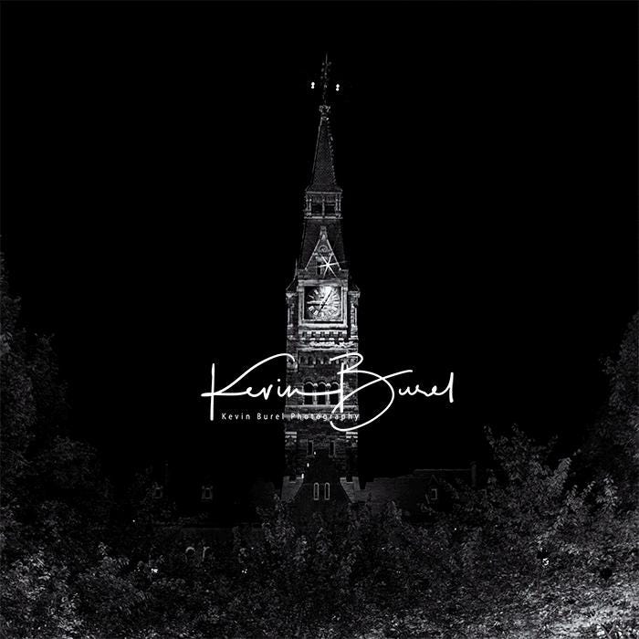 Print of Healy Clock Tower From Dahlgren Chapel, Georgetown University ...