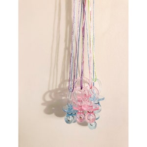 Baby Pacifier Charm Necklace, Pink Pacifier, 90s Style, 90s Rave ...