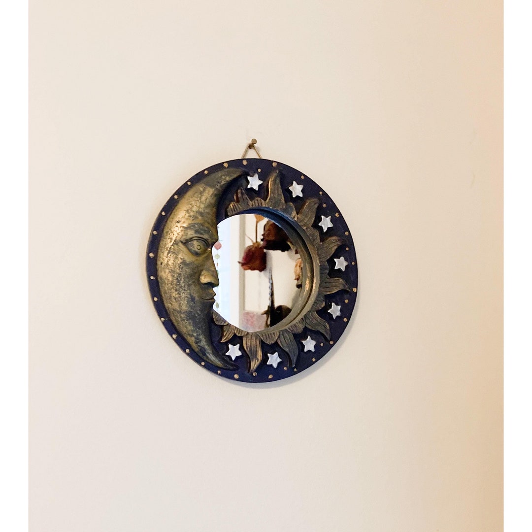 Vintage Celestial Mirror, Vintage Sun and Moon Mirror, Celestial Wall ...