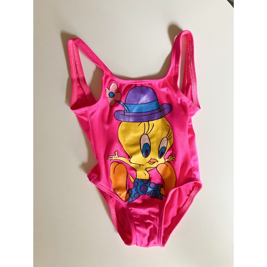 Vintage Looney Tunes Pink Tweety Bird Swim Suit, Vintage Tweety Bird ...