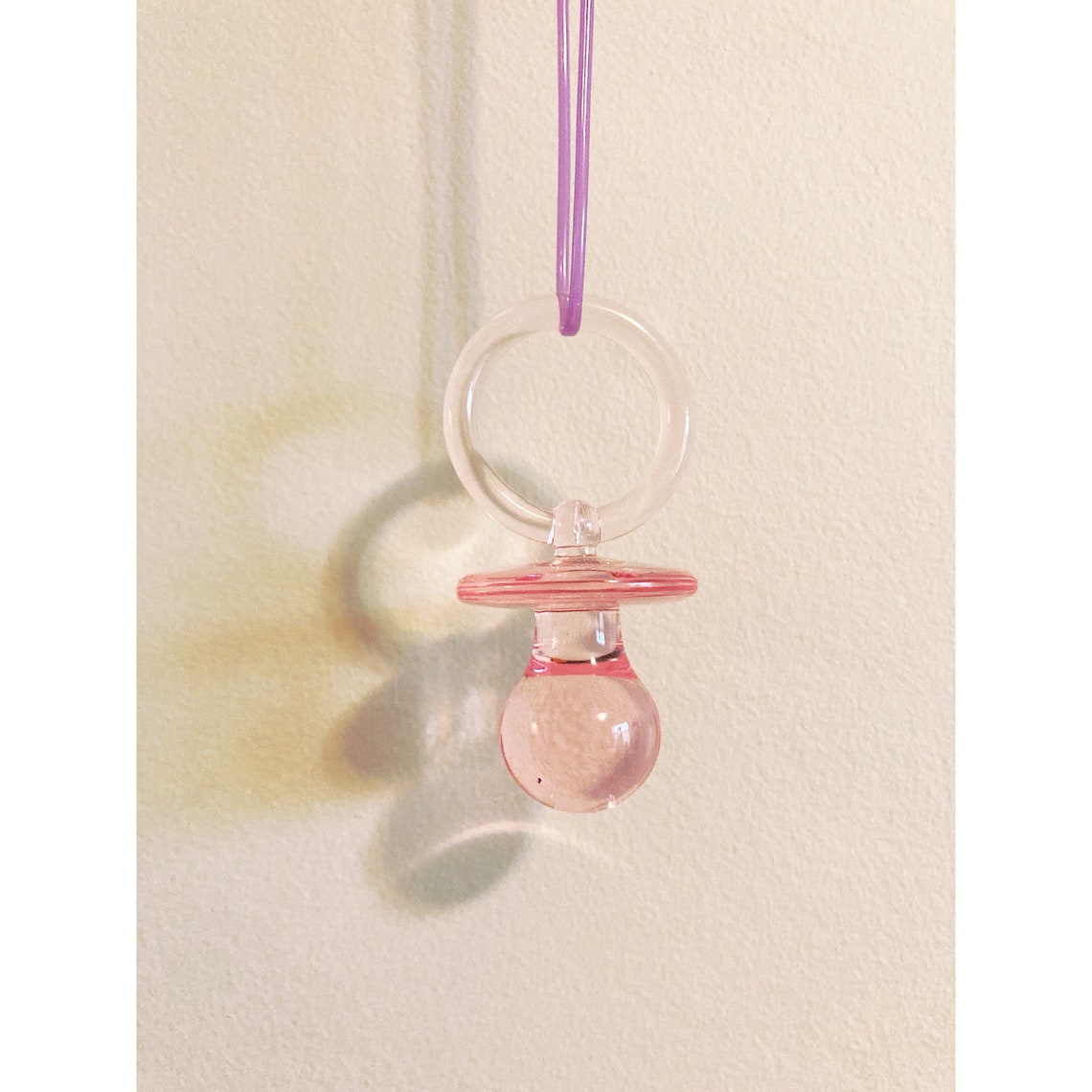 Baby Pacifier Charm Necklace Pink Pacifier 90s Style 90s - Etsy