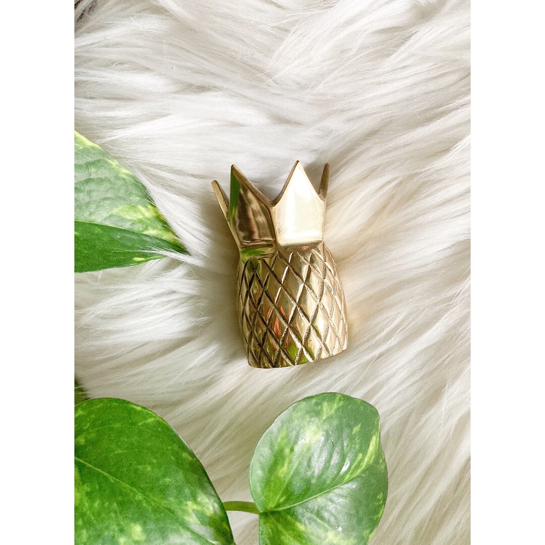 Vintage Brass Pineapple Toothpick Holder, Small Brass Pineapple, Brass Pineapple Candle Holder ...