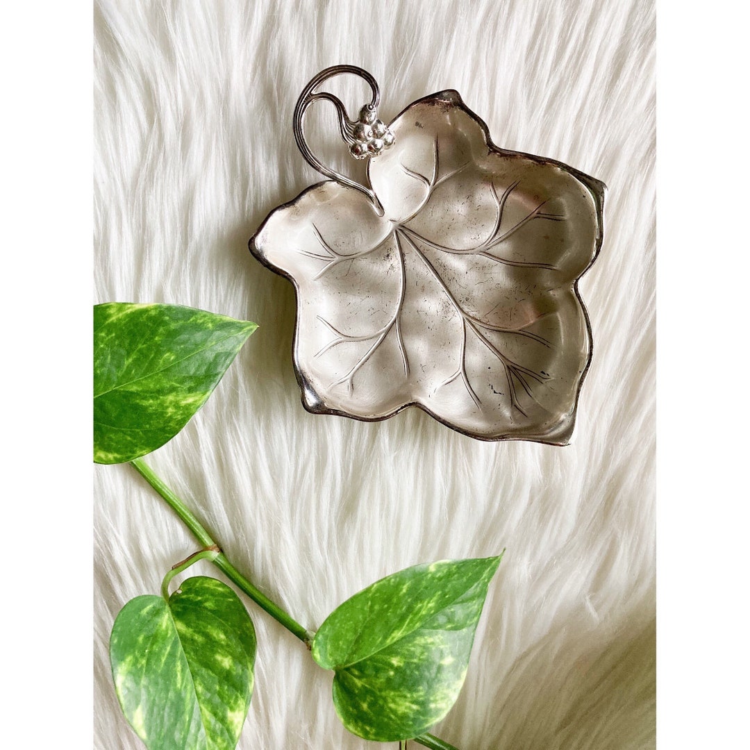 Vintage Grape Leaf Dish, WMF Germany Ikora, Leaf Shaped, Trinket Dish ...
