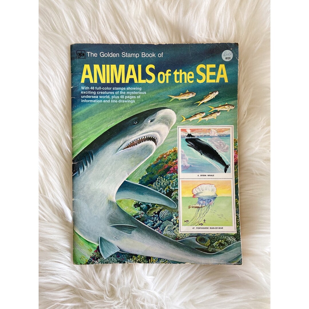 The Golden Stamp Book, Vintage Magazine, Animals of the Sea, Children's ...