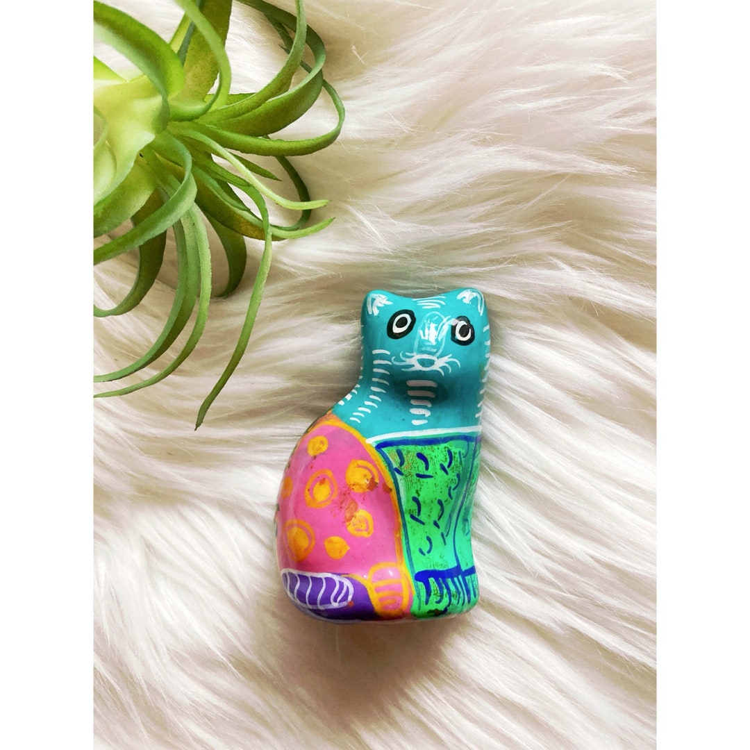 Vintage Talavera Cat Figurine, Talavera Pottery, Cat Pottery, Hand ...
