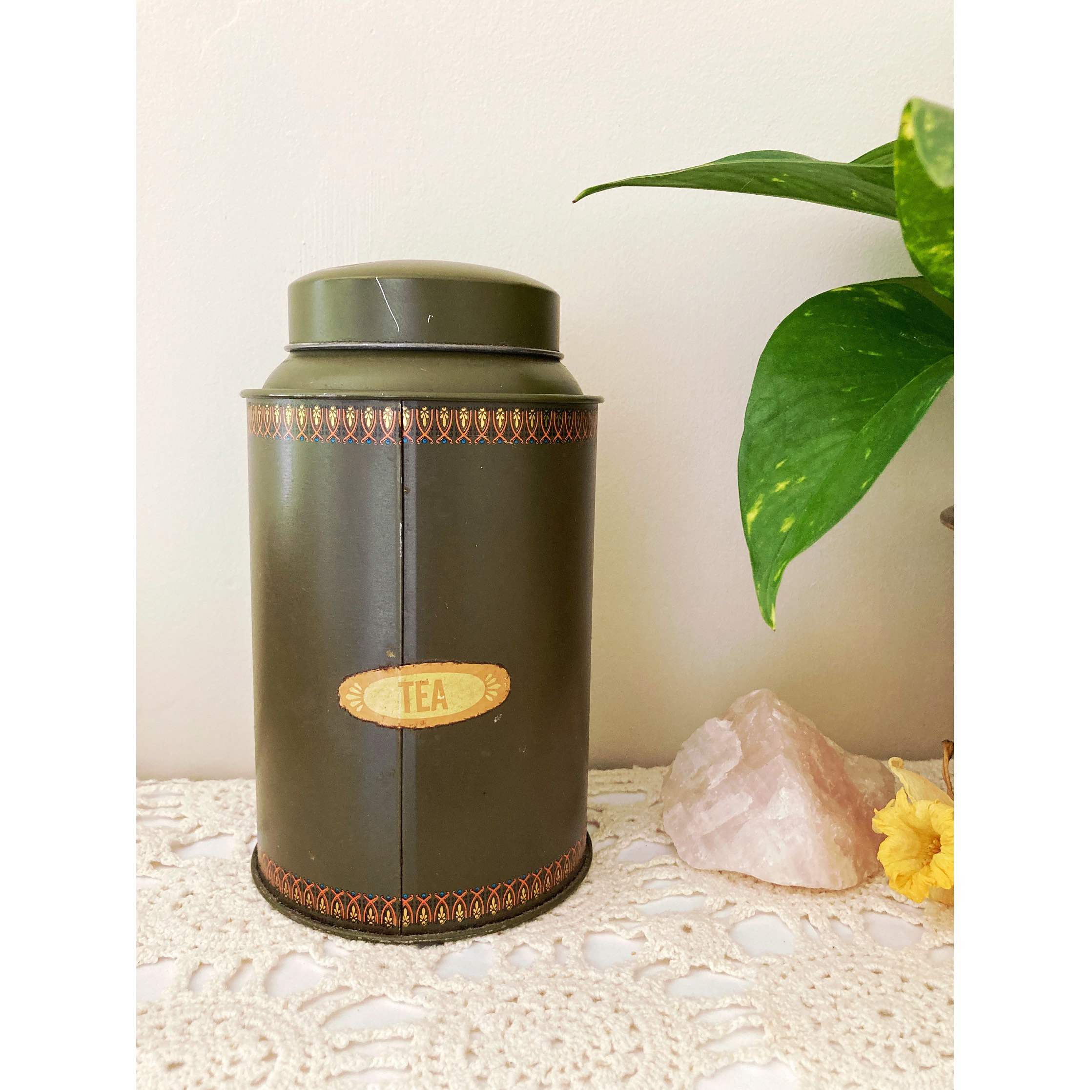 Vintage Jacksons of Piccadilly Tin, Green Tea Tin, Round Tin ...