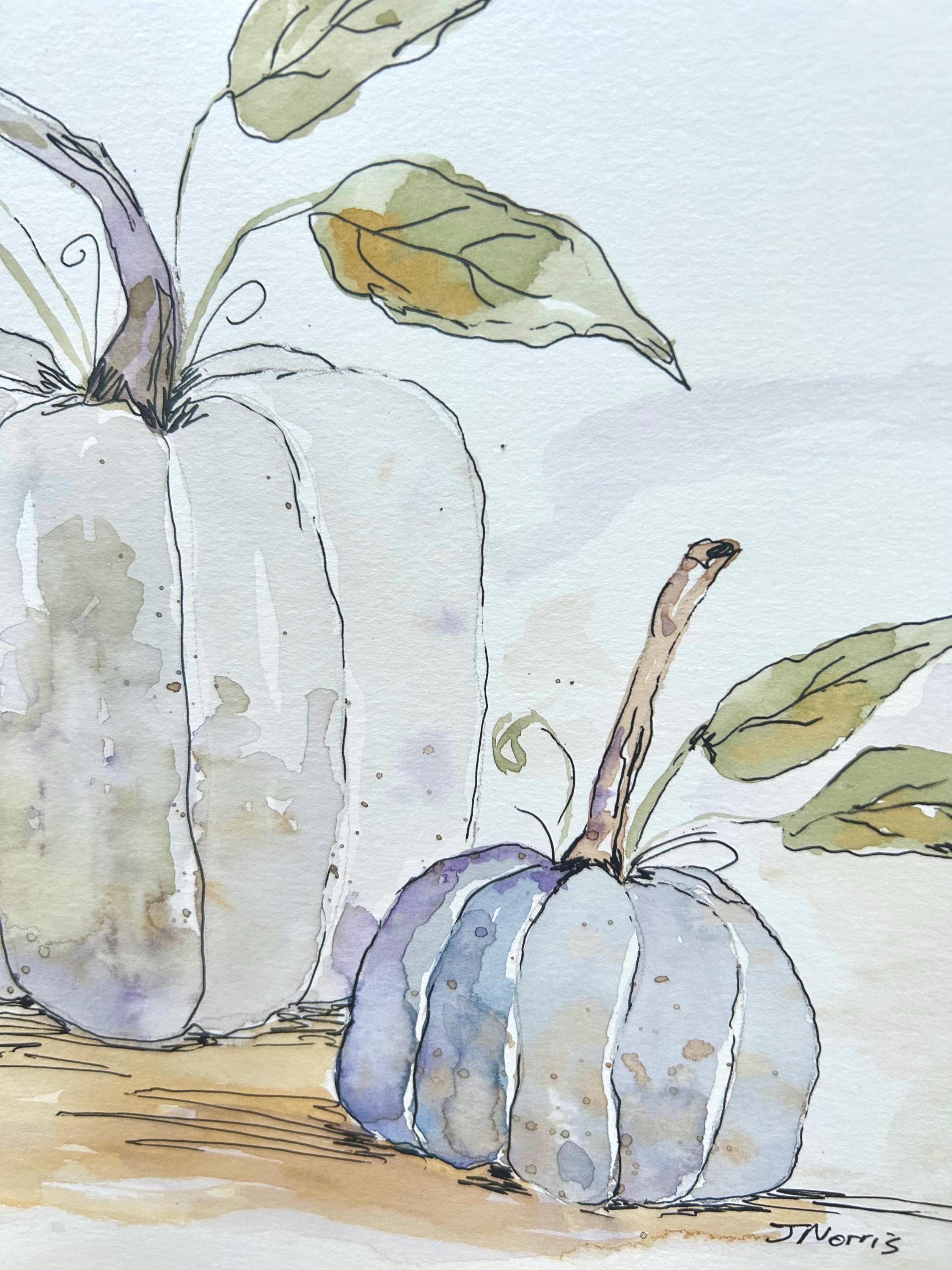 Watercolor Painting Pumpkin Fall Original Art, Wall Decor Farmhouse ...