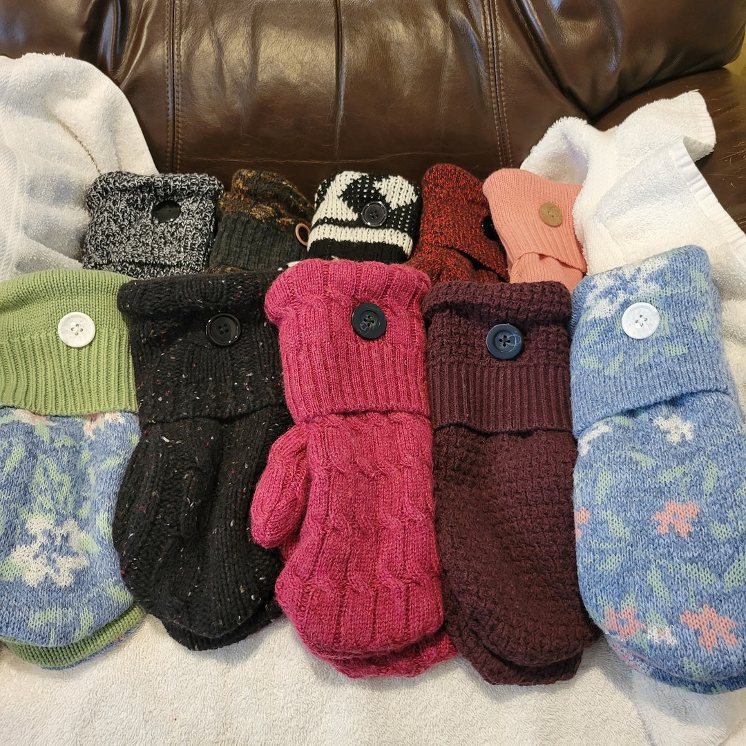 Bulk Lot of 10 Pairs of Upcycled Sweater Mittens Size XL - Etsy