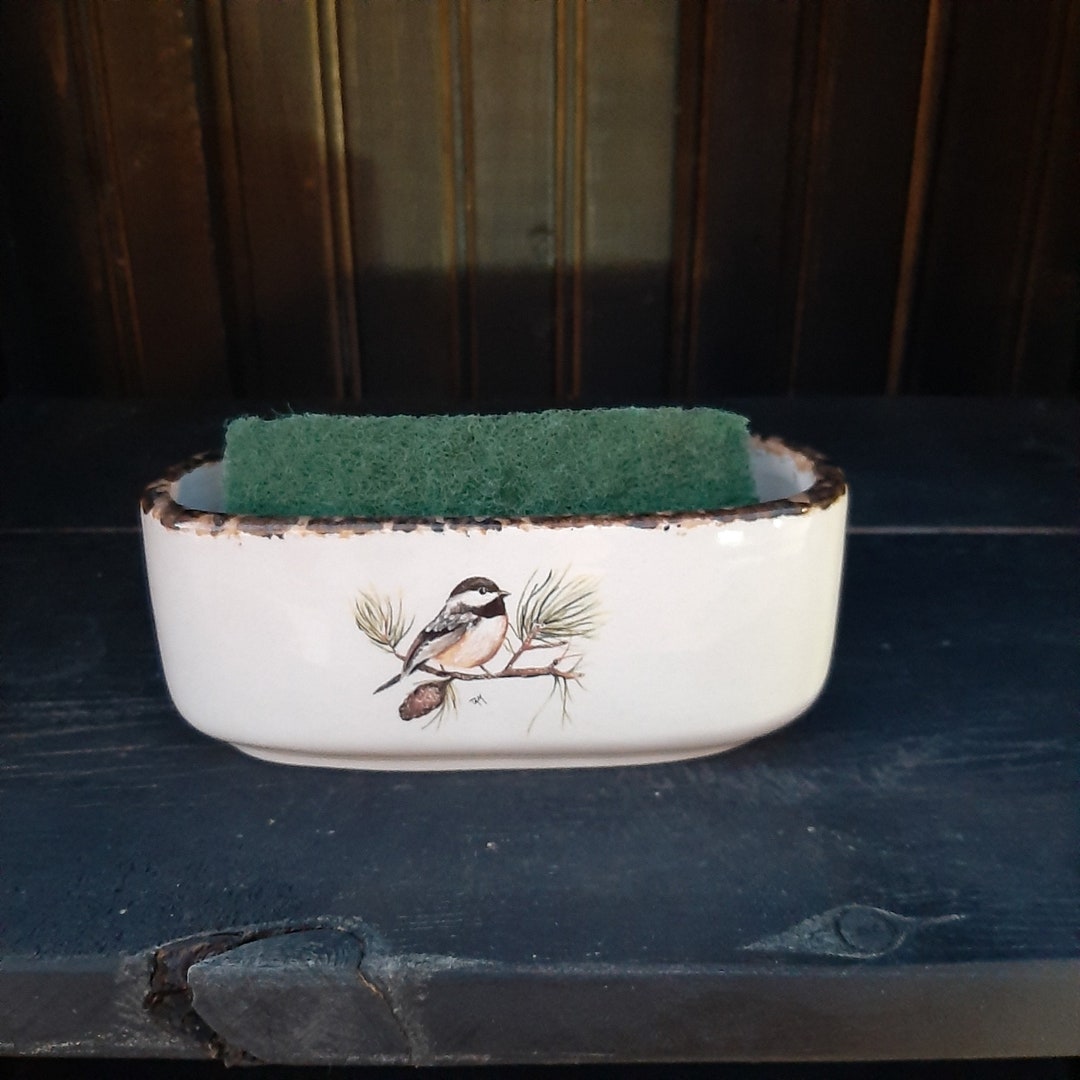 Chickadee Large Ceramic Sos/sponge/scrubbie/scrubby Holder (117) - Etsy