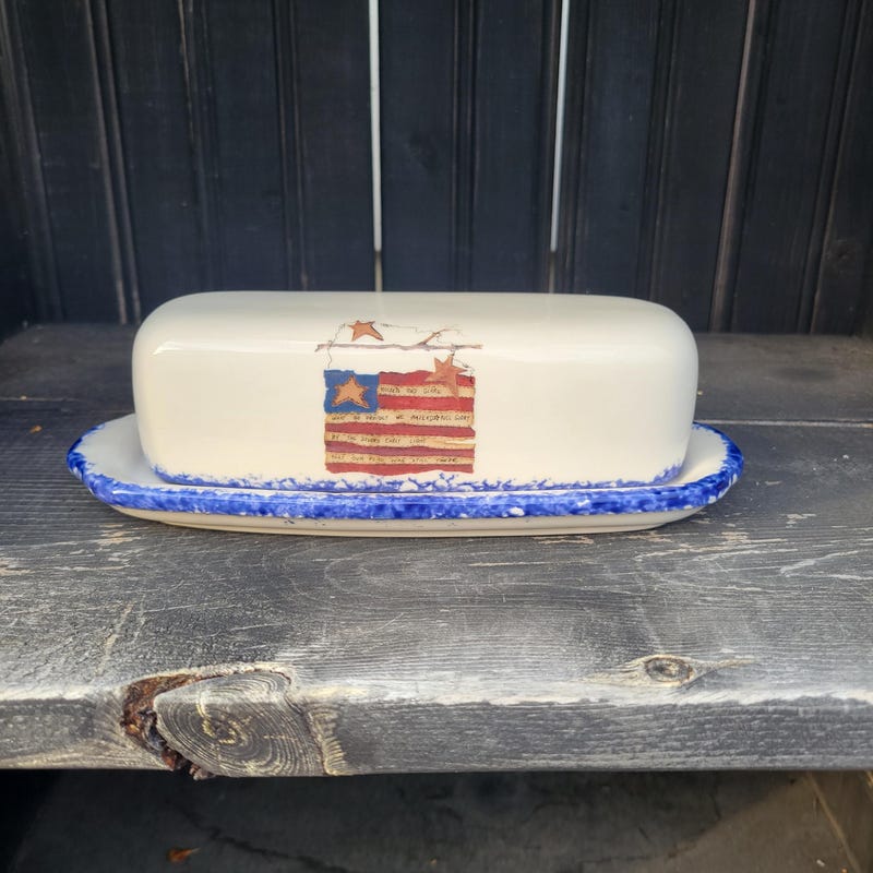 Red Butter Dish - Etsy