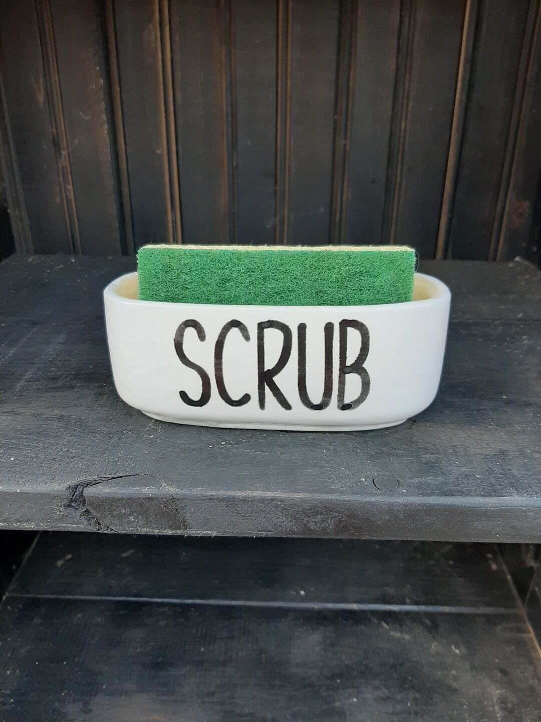 Farmhouse Hand Stenciled "scrub" Sponge/scrubbie/scrubby Choreboy ...