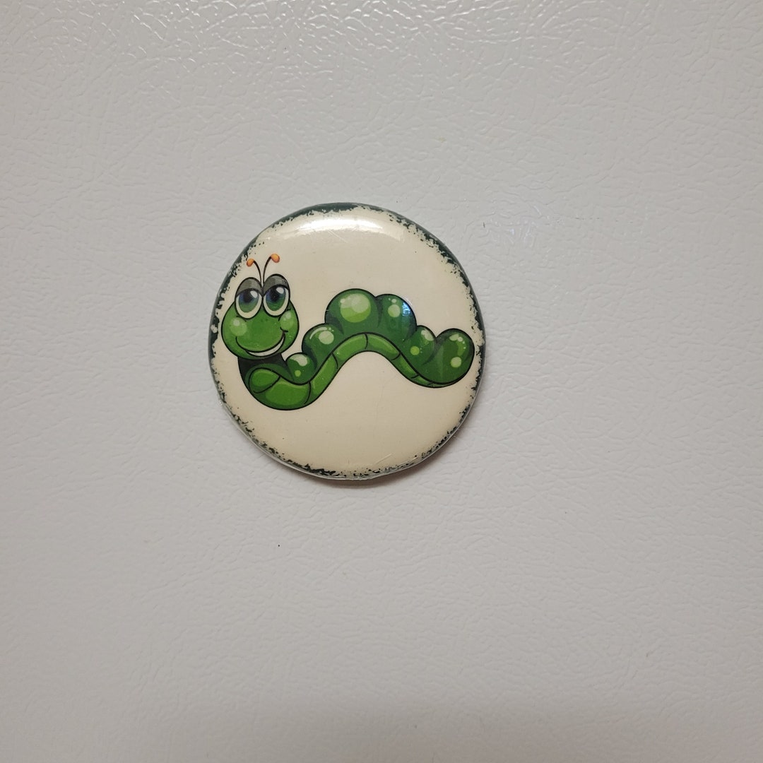Inch Worm Motif Ceramic Magnet With Hand Sponged Green Trim - Etsy