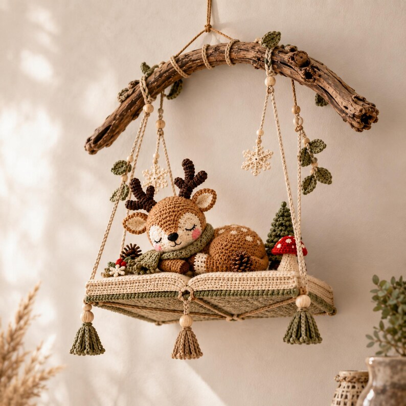 Crochet Reindeer Wall Hanging Pattern, Christmas Deer Amigurumi PDF ...