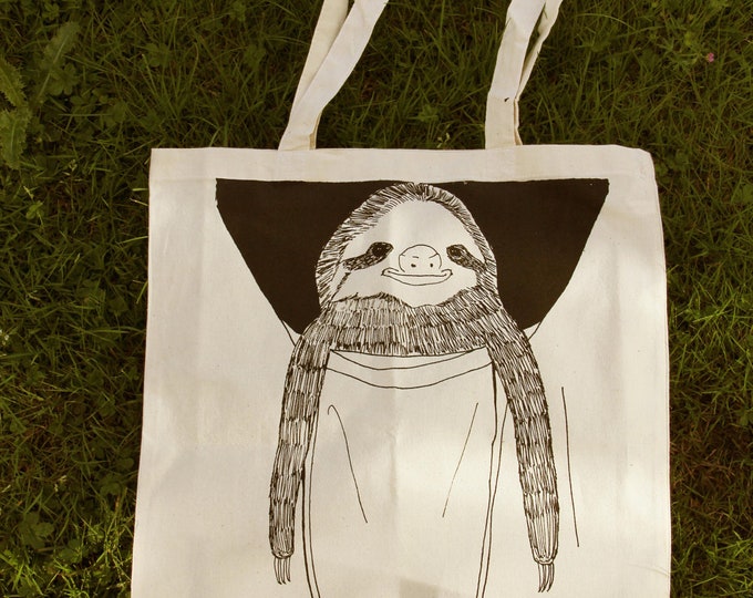 Hello Sloth and Hello Cat Screen Printed Tote Bagsmisprinted - Etsy