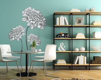 Hydrangea Wall Decal - Etsy UK
