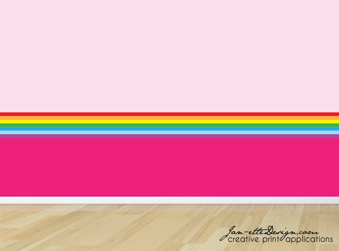 Rainbow Wall Border Rainbow Wall Border Removable Fabric Wall | Etsy