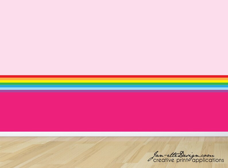 Rainbow Wall Border Rainbow Wall Border Removable Fabric Wall | Etsy
