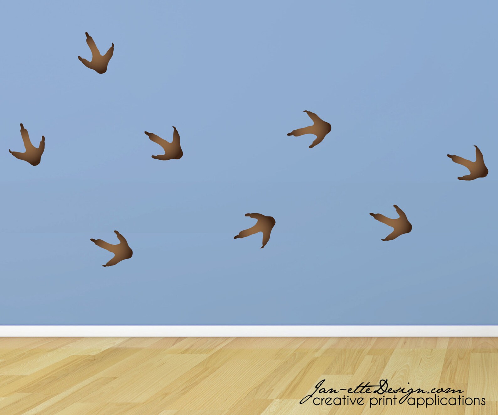 Dinosaur Wall Decalsdinosaur Tracks Wall Stickers Colorful - Etsy