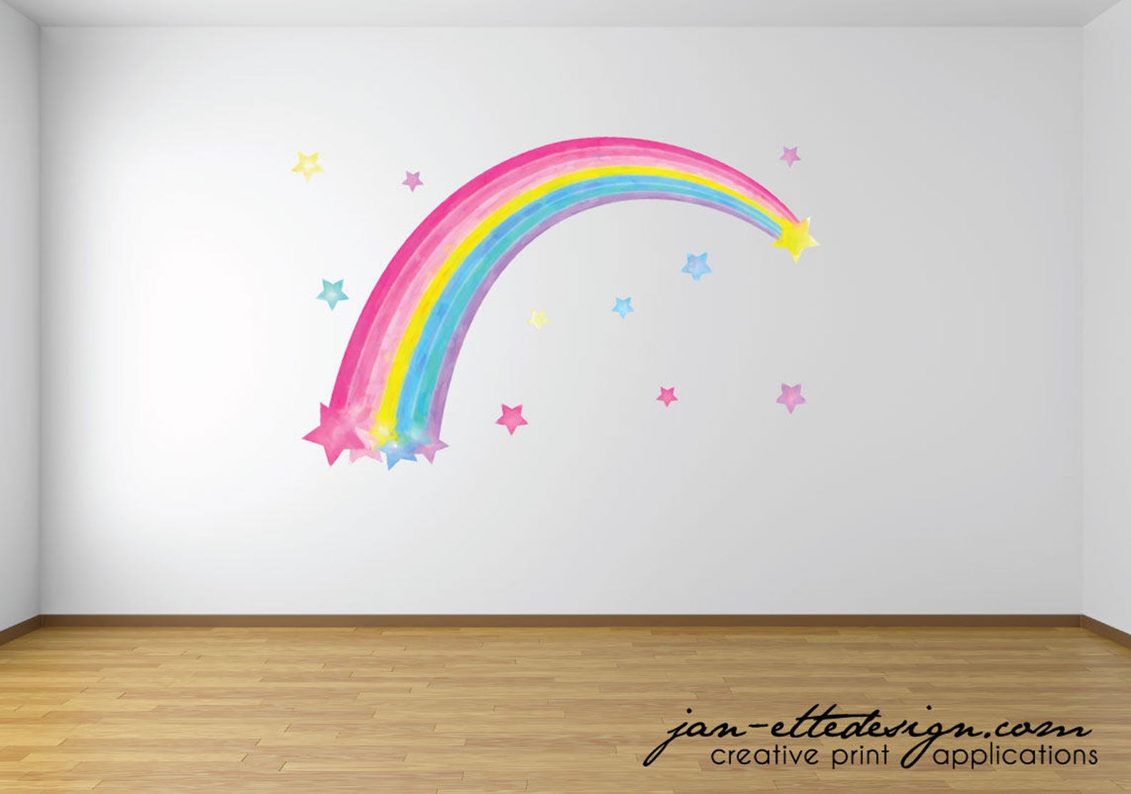Watercolor Rainbow Wall Decal,removable Fabric Wall Decal, Girls ...