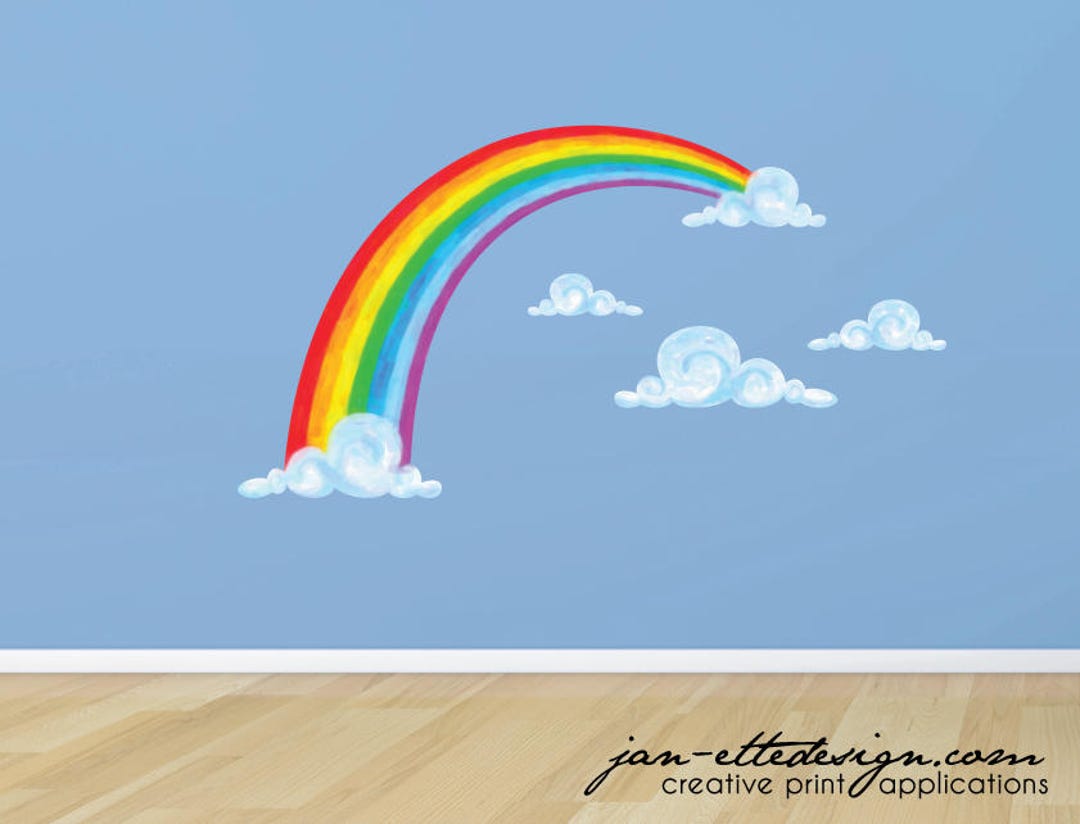 Watercolor Rainbow Fabric Wall Decal, Rainbow Wall Sticker - Etsy