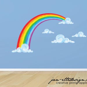 Watercolor Rainbow Fabric Wall Decal, Rainbow Wall Sticker - Etsy