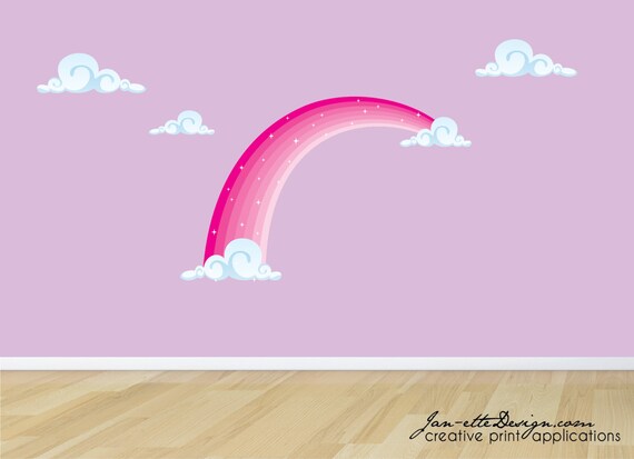 Rainbow Fabric Wall Decal Pink Rainbow Wall Sticker Rainbow | Etsy